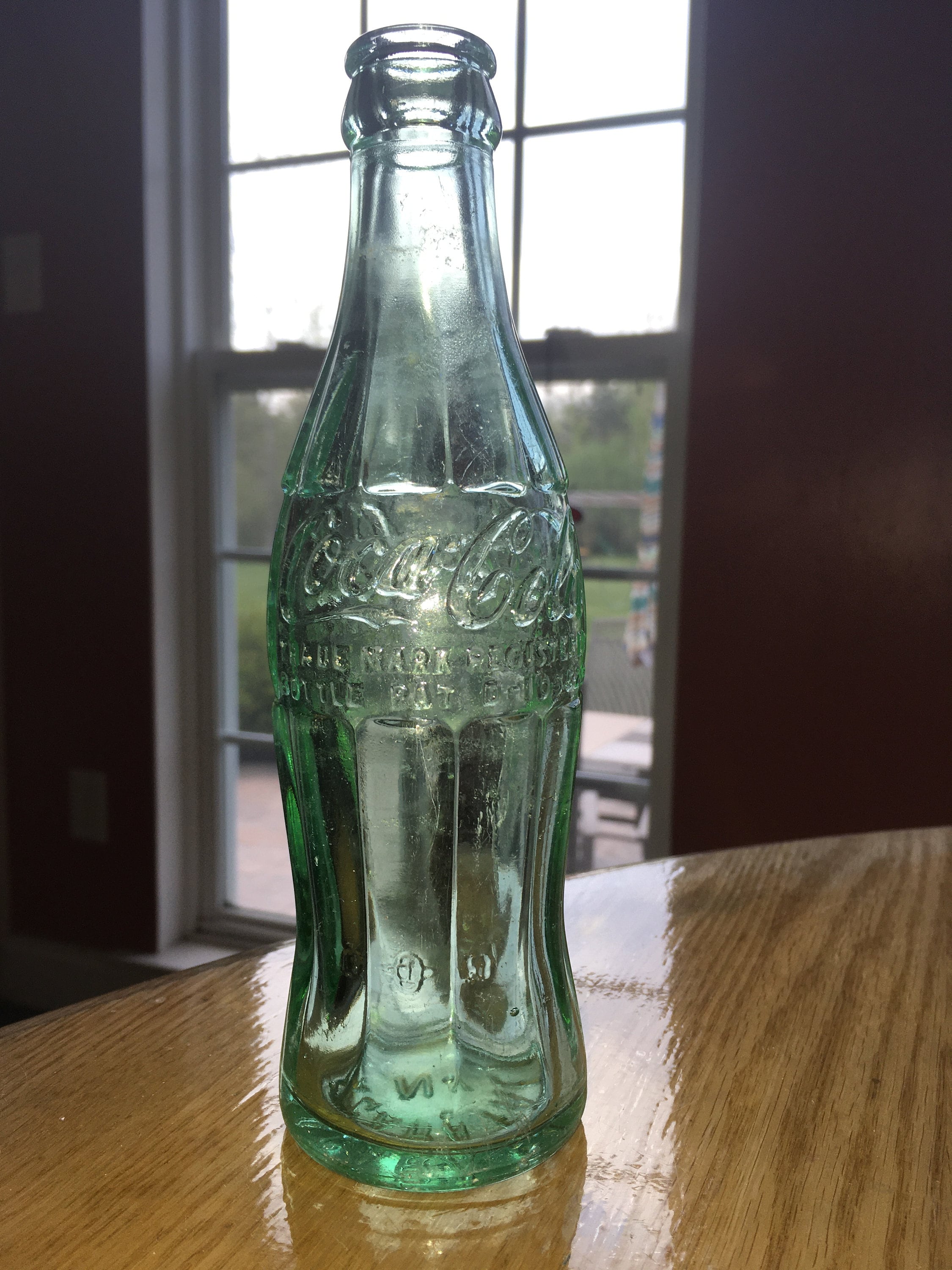 Vintage Green Glass Coca Cola Bottle Antique Coke Bottle Marked Niagara Falls Ny