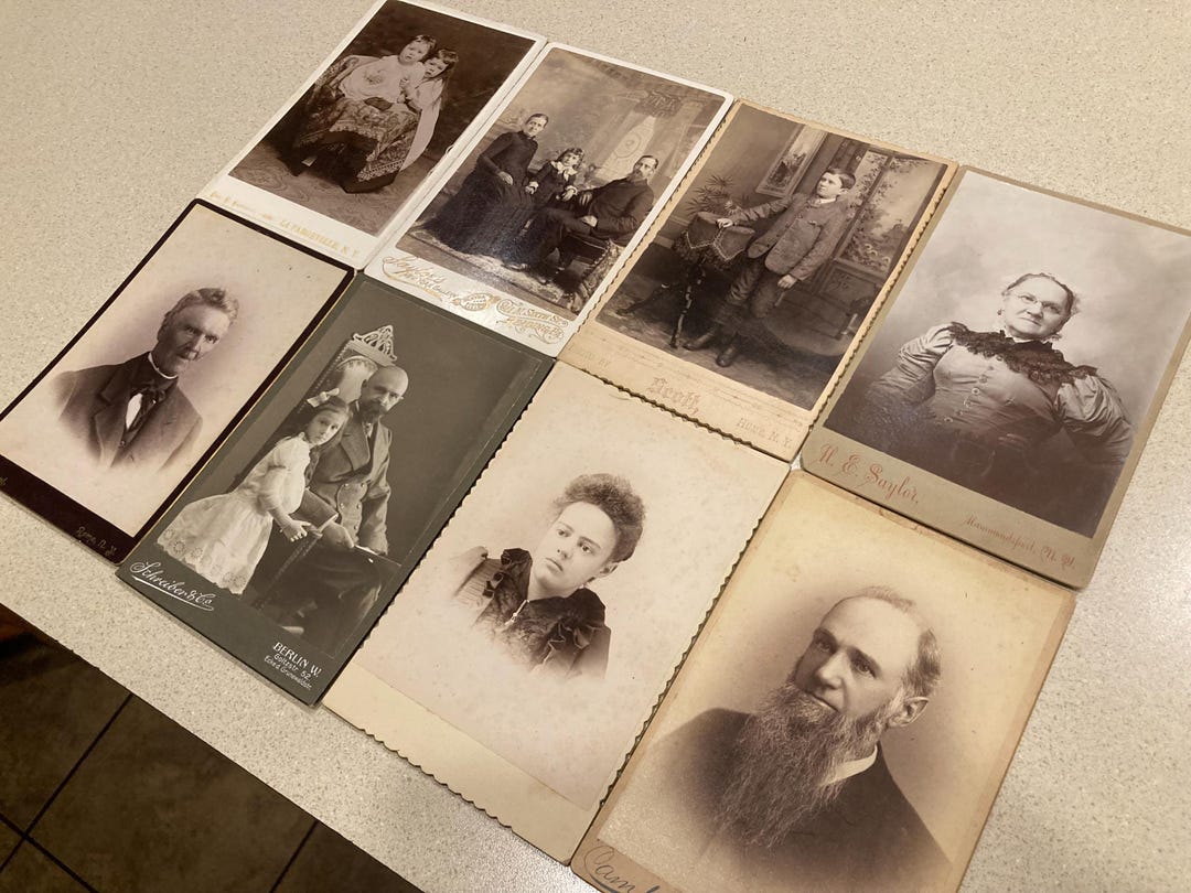 Group of 8 Different Victorian Cabinet Cards; 19th Century Photographs ...