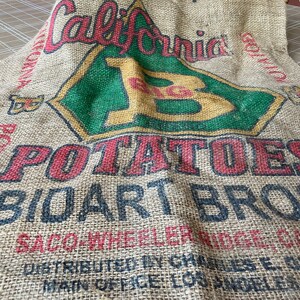 Vintage California Big B Potatoes Burlap Sack, Bidart Bros. Saco ...