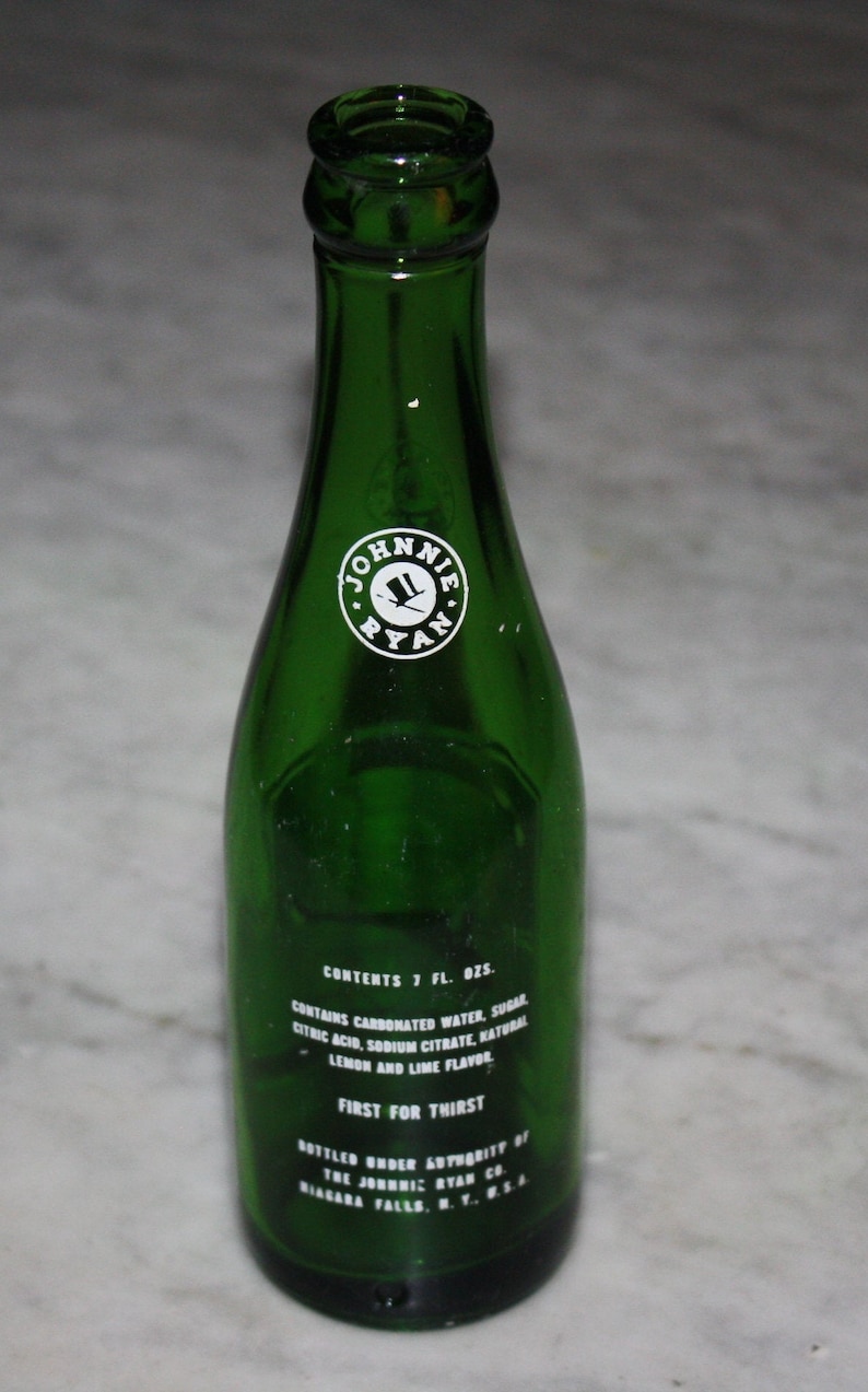 Vintage Johnnie Ryan Soda Pop Bottle Green Glass Painted - Etsy Canada