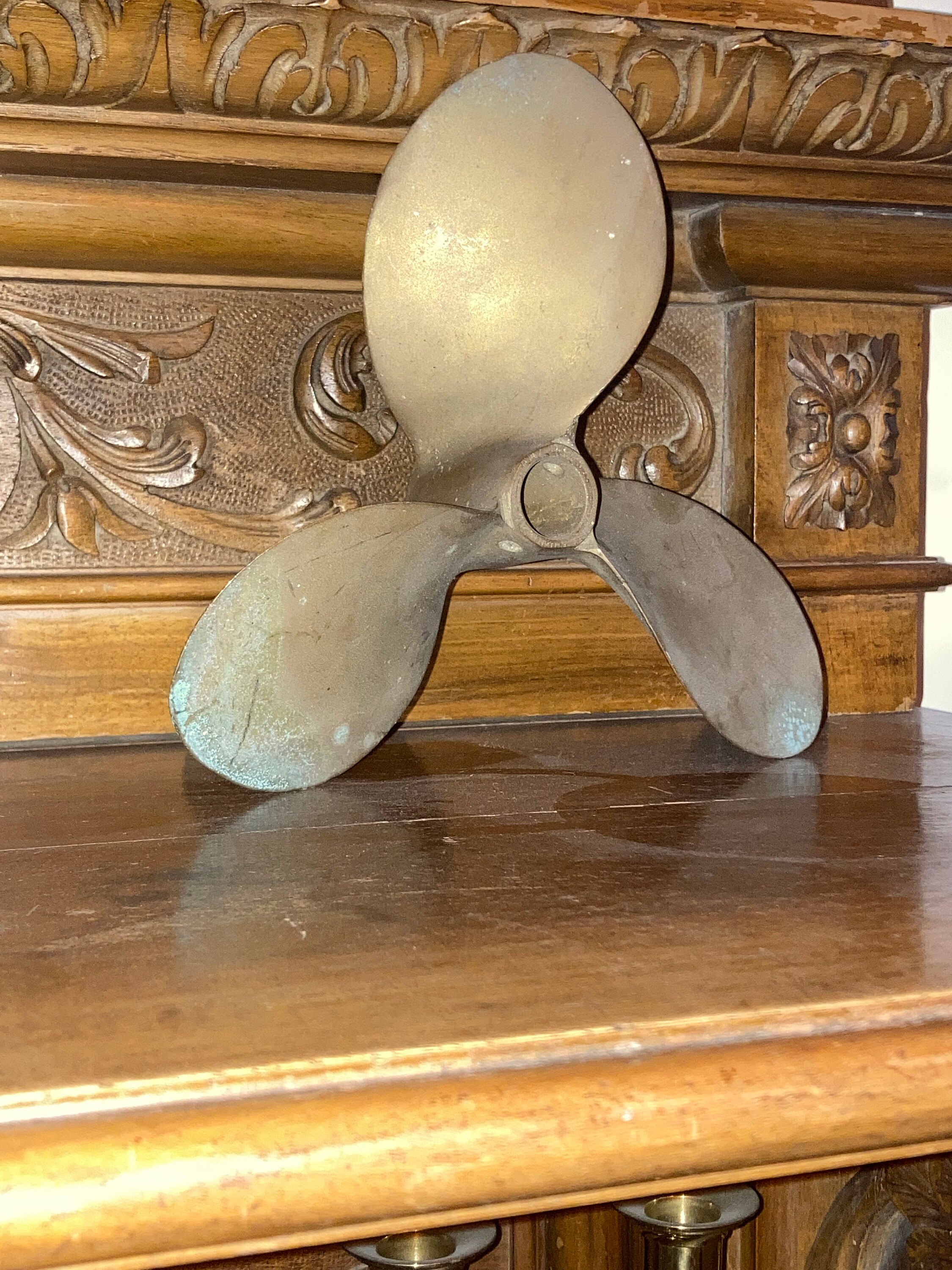 Vintage 1940s 3 Blade Solid Brass Boat Propeller; Nautical Art; Marine ...