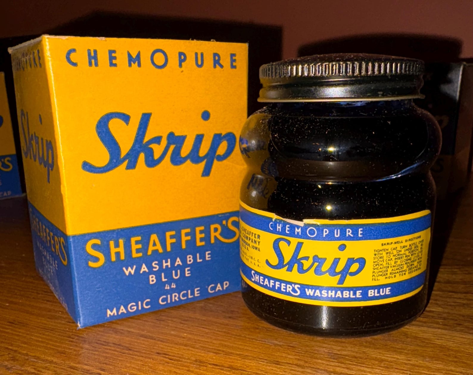 Vintage Sheaffer's Skrip Fountain Pen Writing Fluid: Empty Ink Well ...