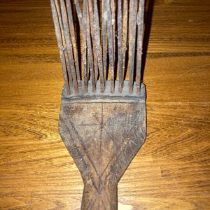 Antique Carved Wooden Flax Wool Carding Comb Heckle, Hetchel, Primitive ...