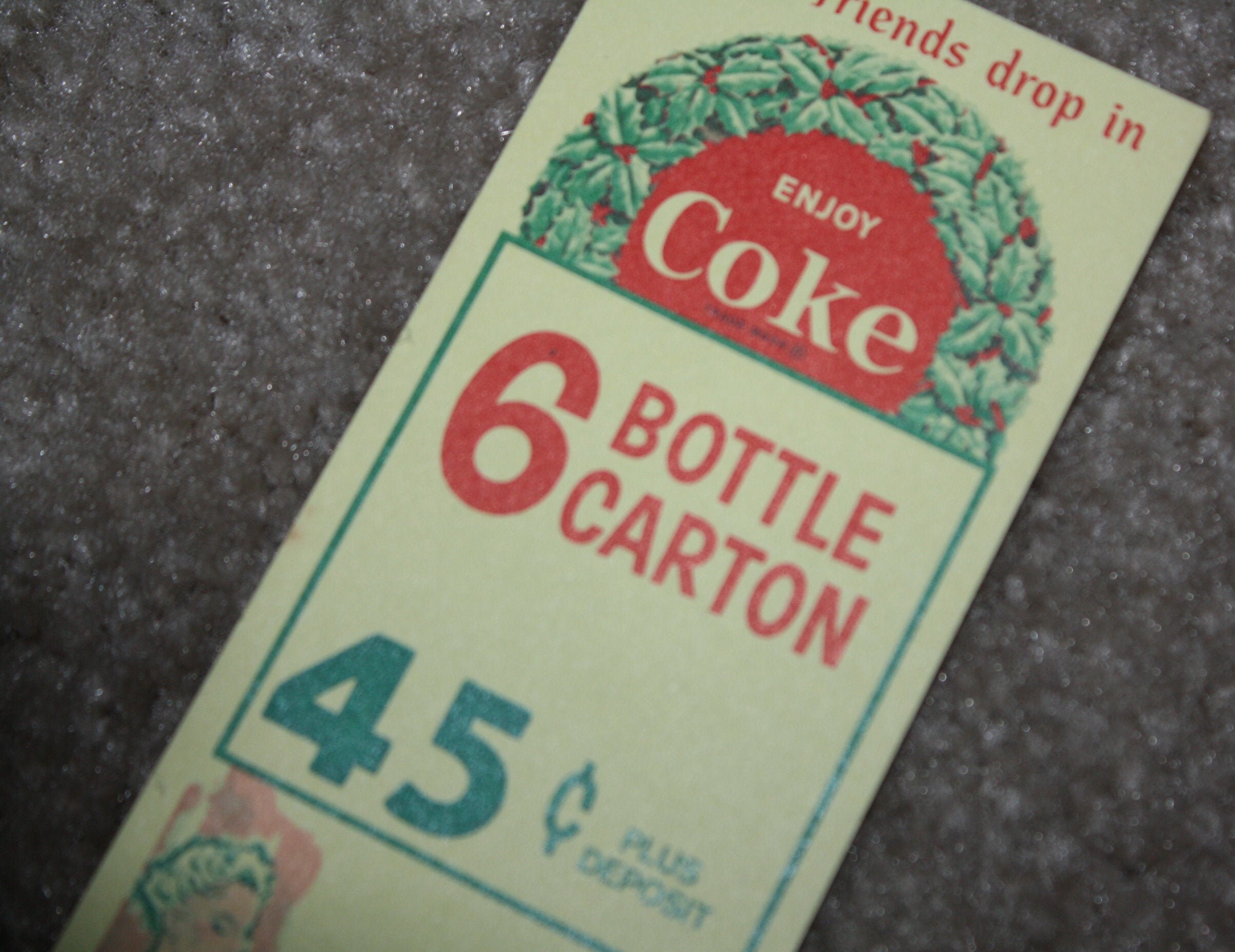 Vintage Late 1950s Coca Cola Carton Advertising Insert; NOS Coke 6 Pack ...