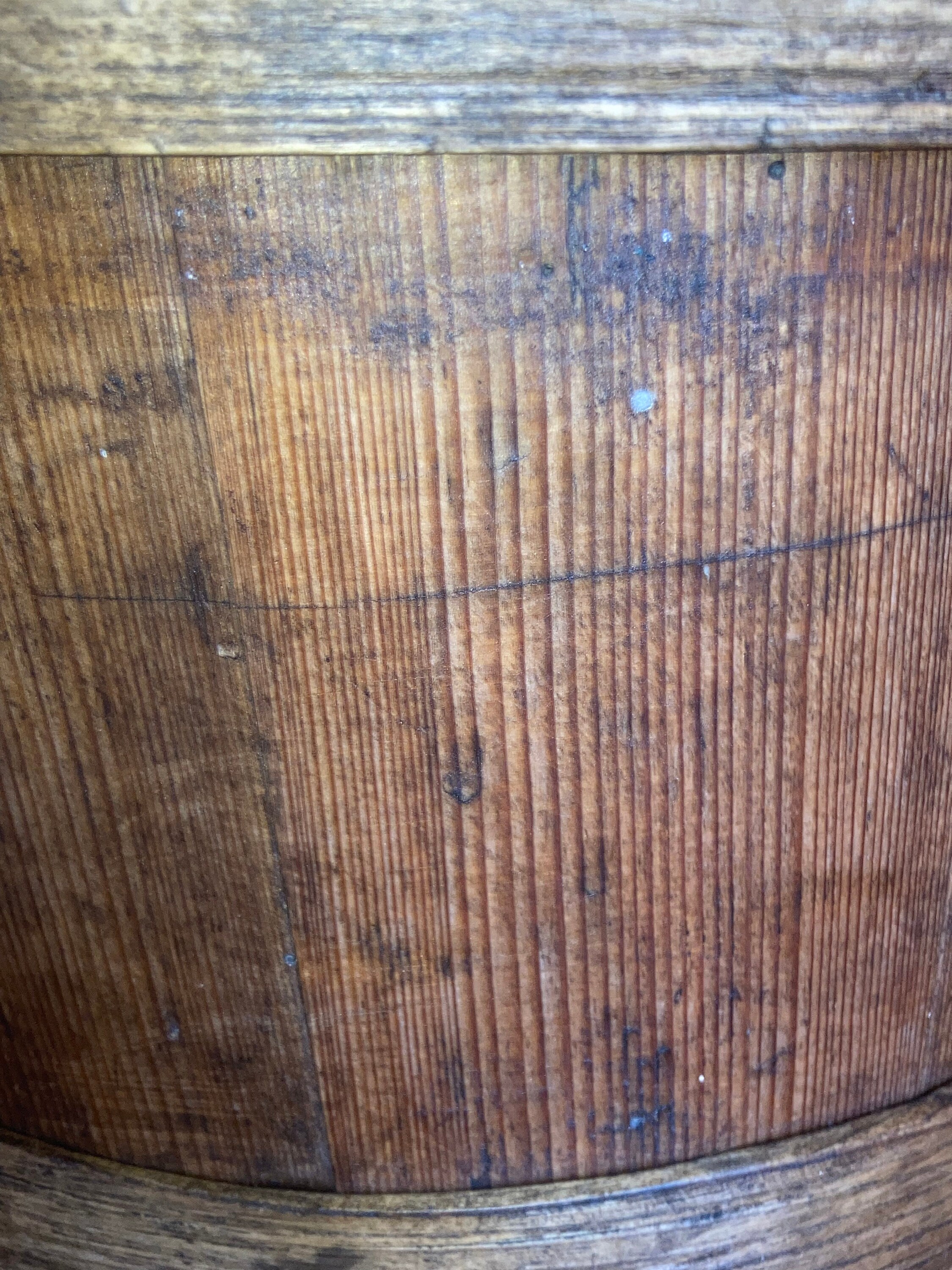 Antique Country Primitive Staved Wooden Piggin Bucket with Chestnut Lap ...