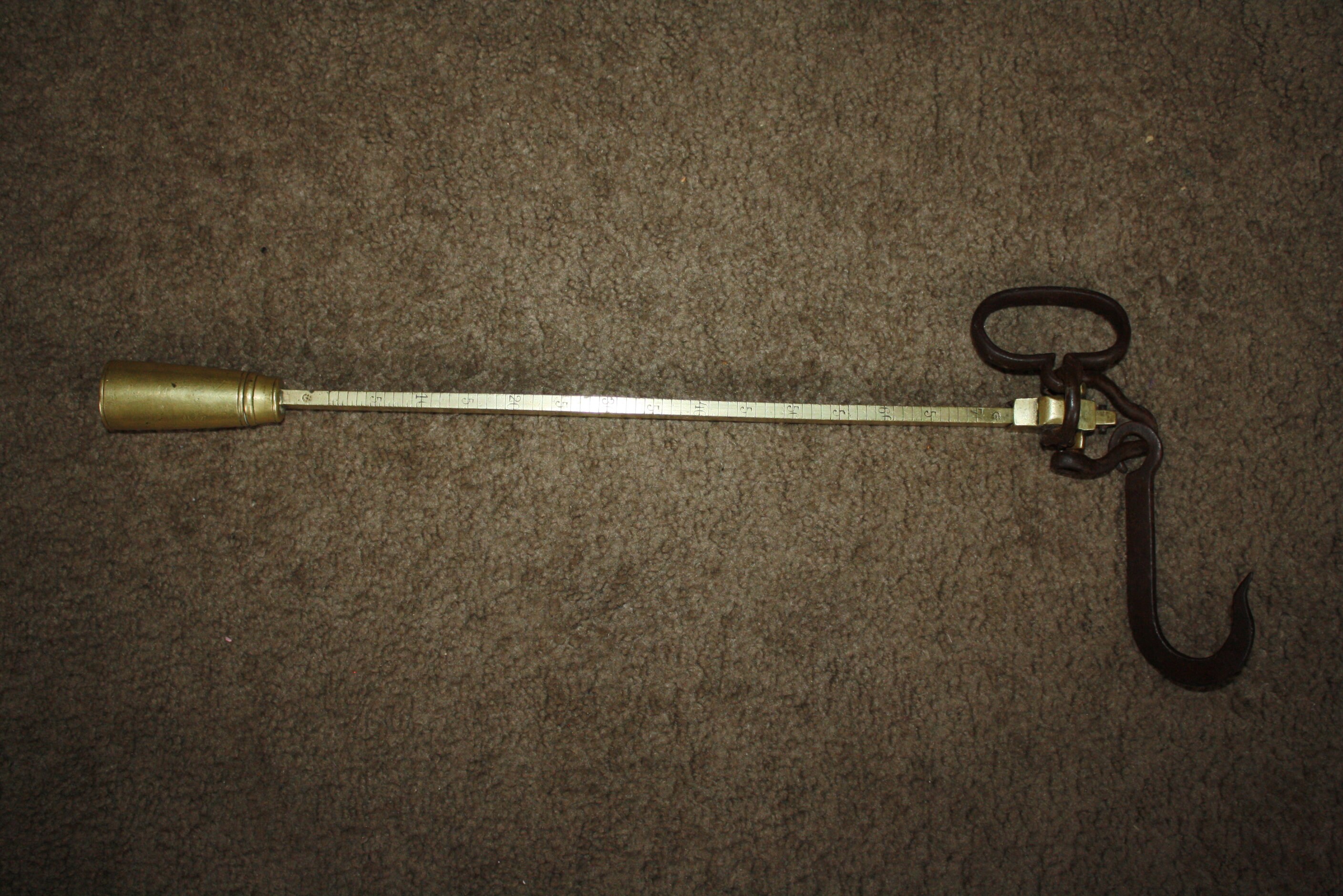 Antique Brass Steelyard Scale; Old Primitive Roman Balance Antique Brass Steelyard Scale; Old Primitive Roman Balance