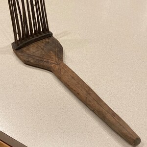 Antique Carved Wooden Flax Wool Carding Comb Heckle, Hetchel, Primitive ...