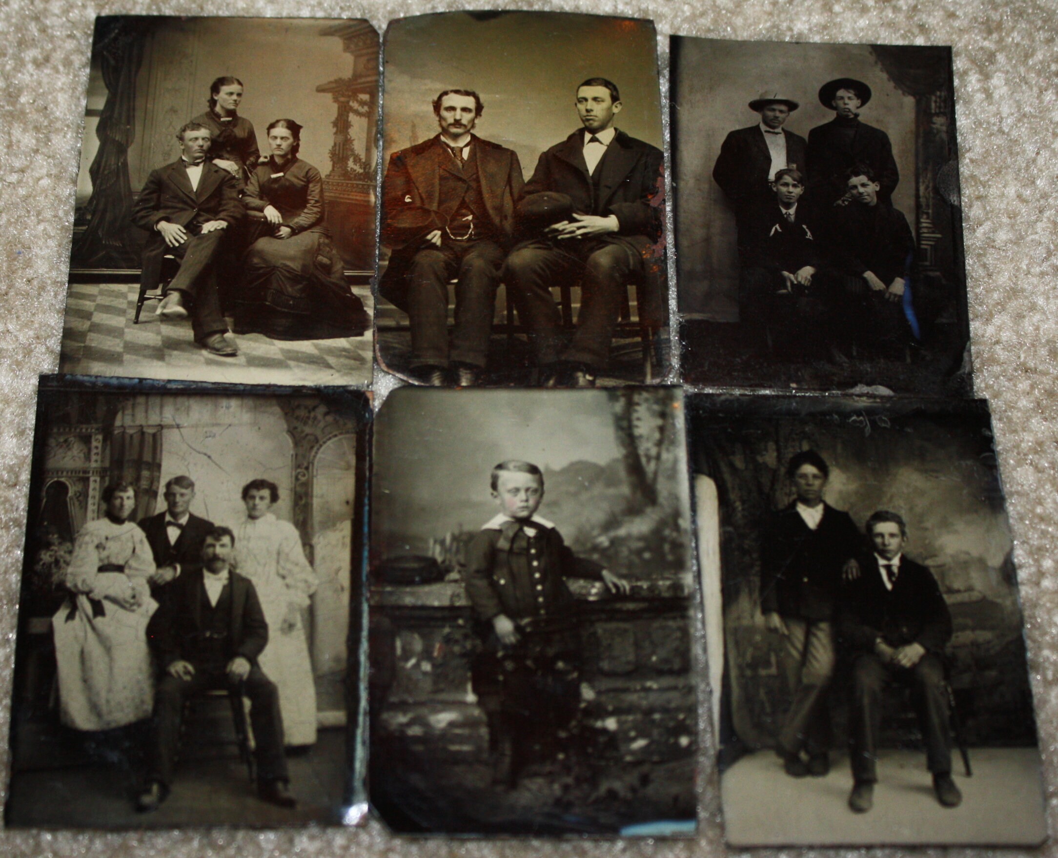 Lot of 6 Antique Victorian Period Tintype Photographs; Original Civil ...
