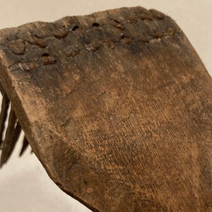 Antique Carved Wooden Flax Wool Carding Comb Heckle, Hetchel, Primitive ...