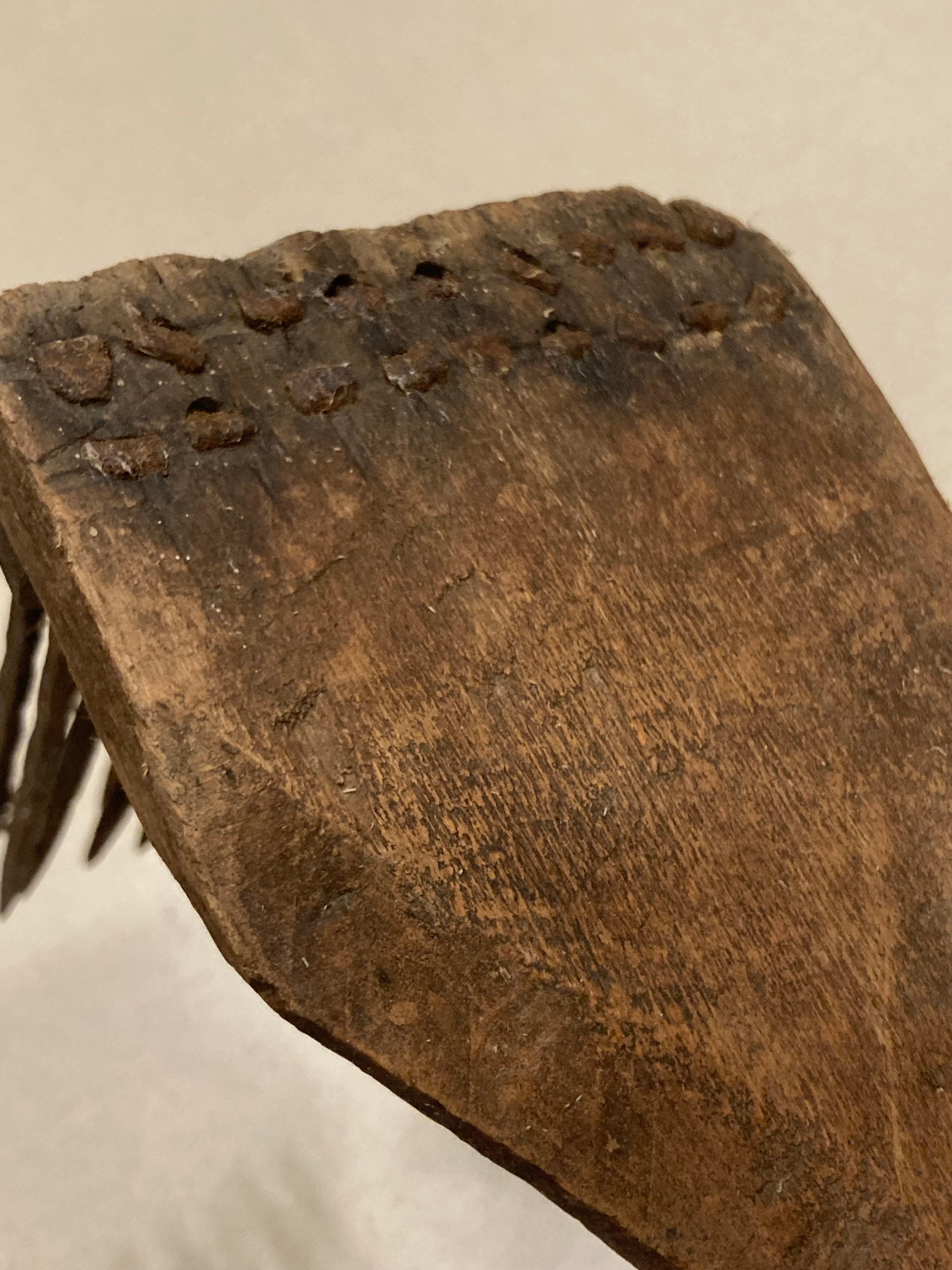 Antique Carved Wooden Flax Wool Carding Comb; Heckle, Hetchel ...