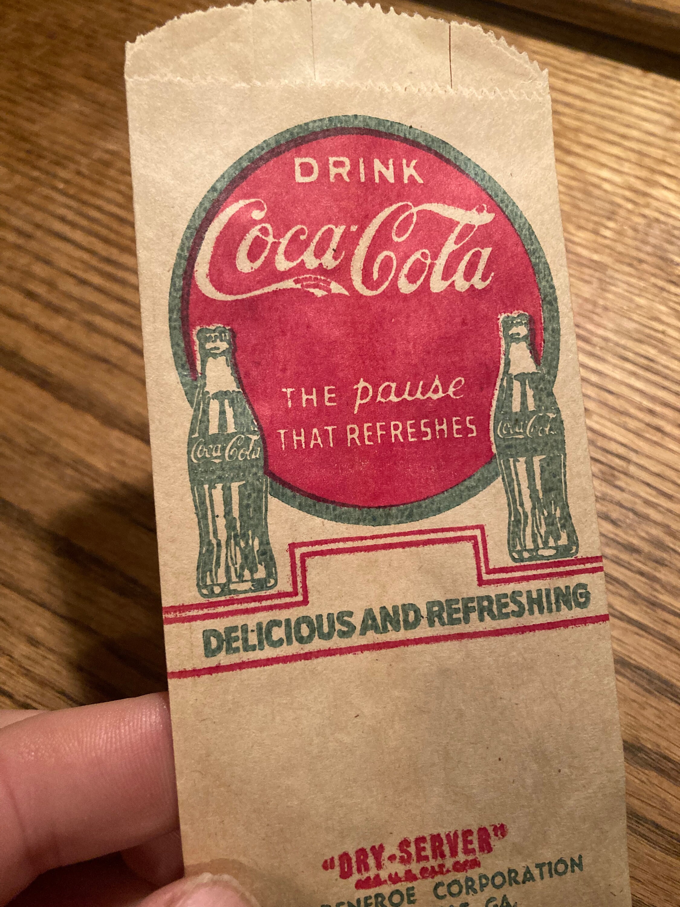 Vintage 1929 Coca Cola Dry Server Bottle Drip Protector Sleeve