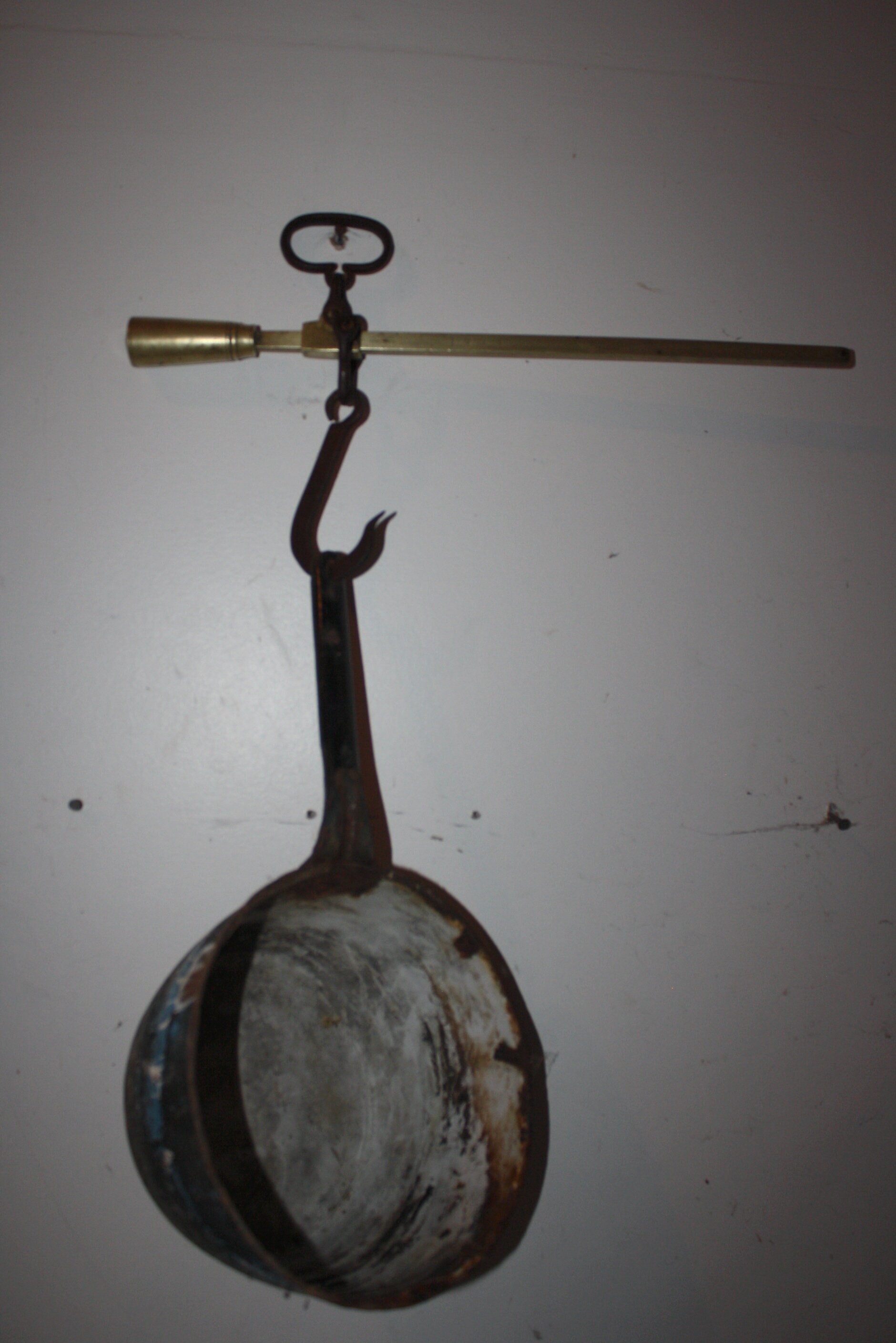 Antique Brass Steelyard Scale; Old Primitive Roman Balance Antique Brass Steelyard Scale; Old Primitive Roman Balance