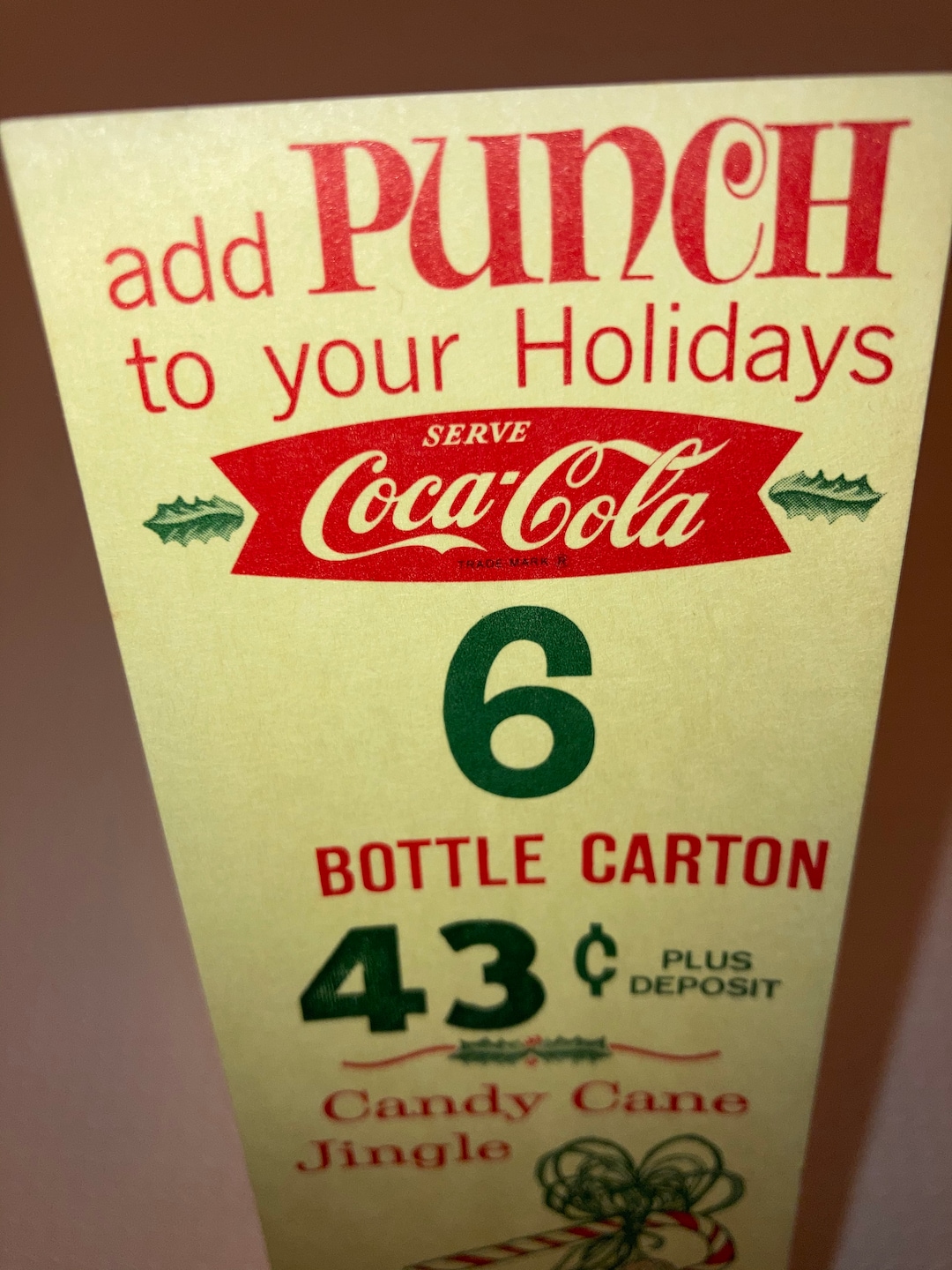 Vintage Late 1950s Coca Cola Carton Advertising Insert; NOS Coke 6 Pack ...