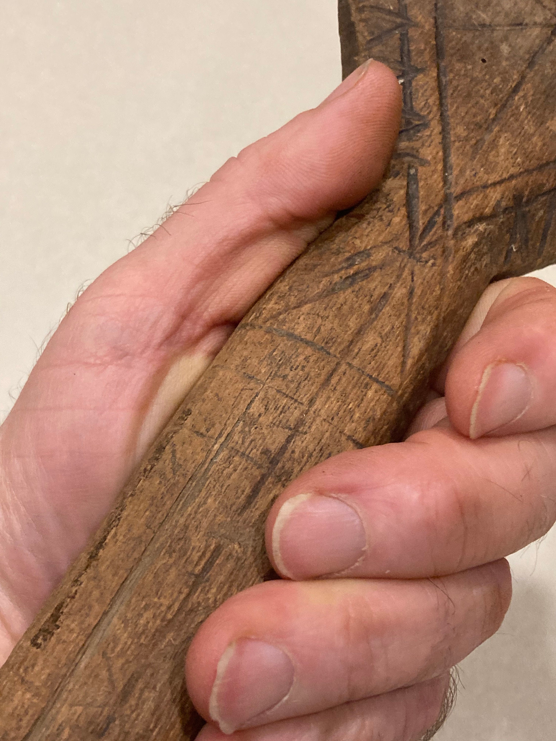 Antique Carved Wooden Flax Wool Carding Comb; Heckle, Hetchel ...