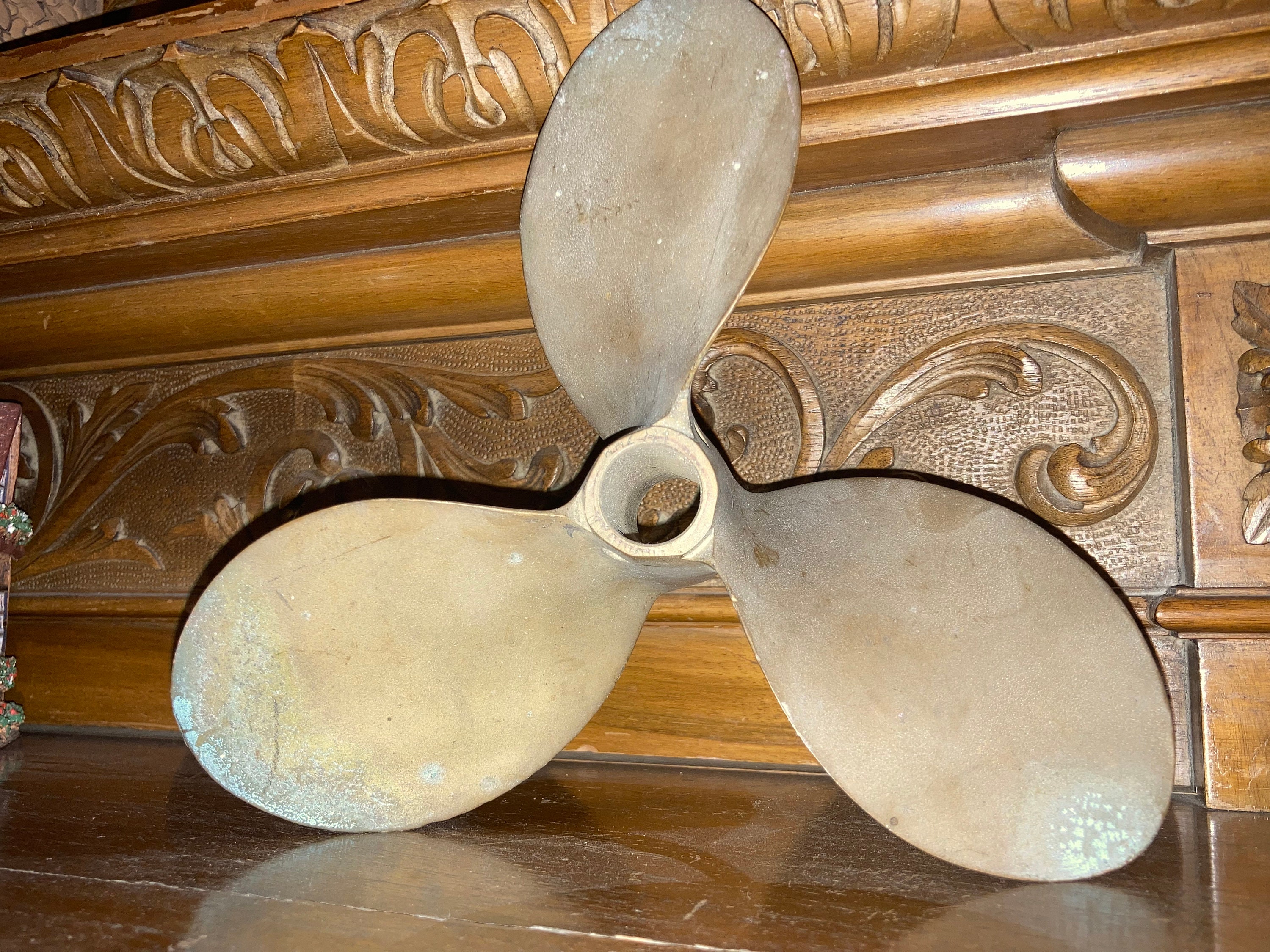 Vintage 1940s 3 Blade Solid Brass Boat Propeller; Nautical Art; Marine ...