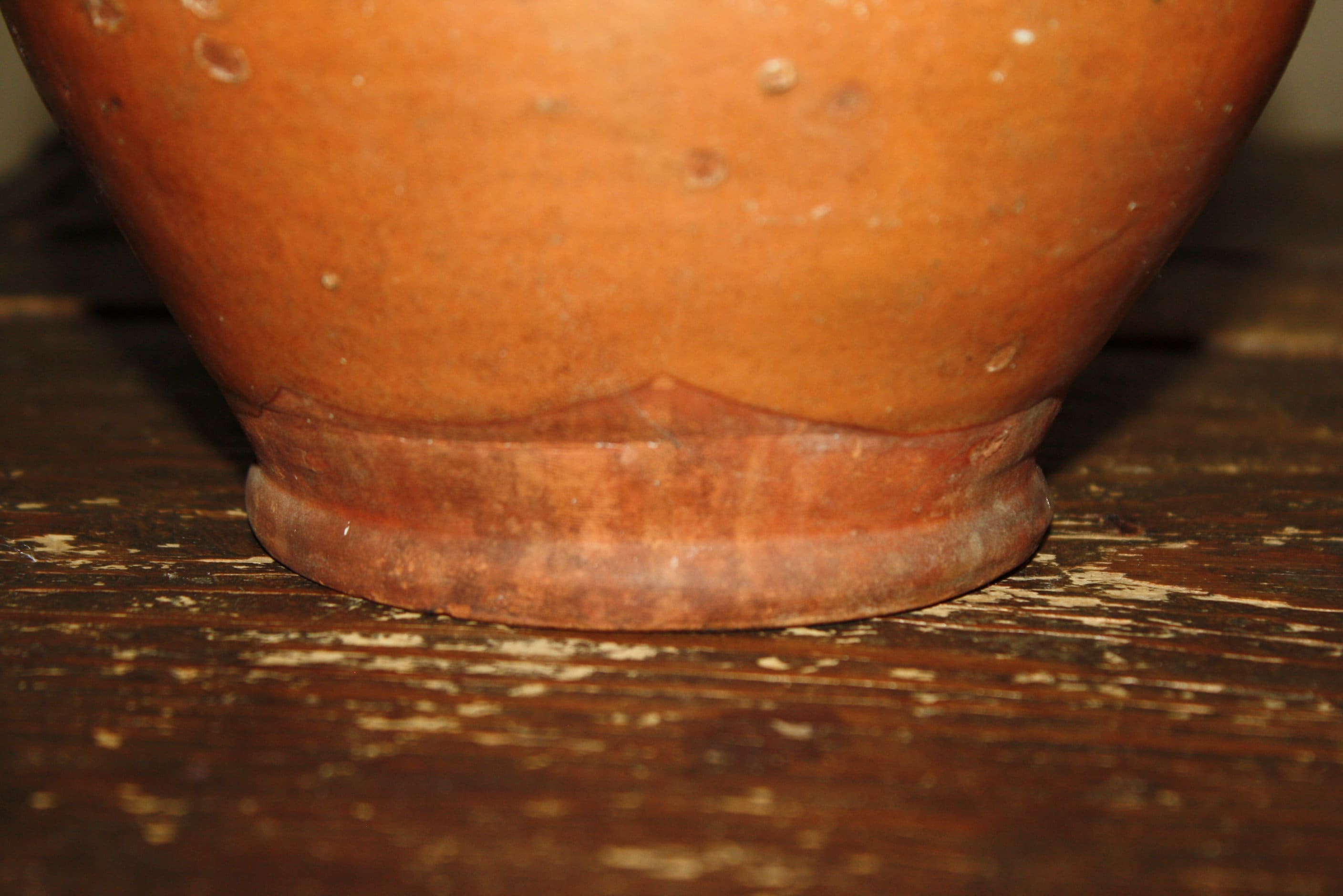 Antique Country Primitive Redware Pottery Pitcher; Slip Decorated, Lead ...