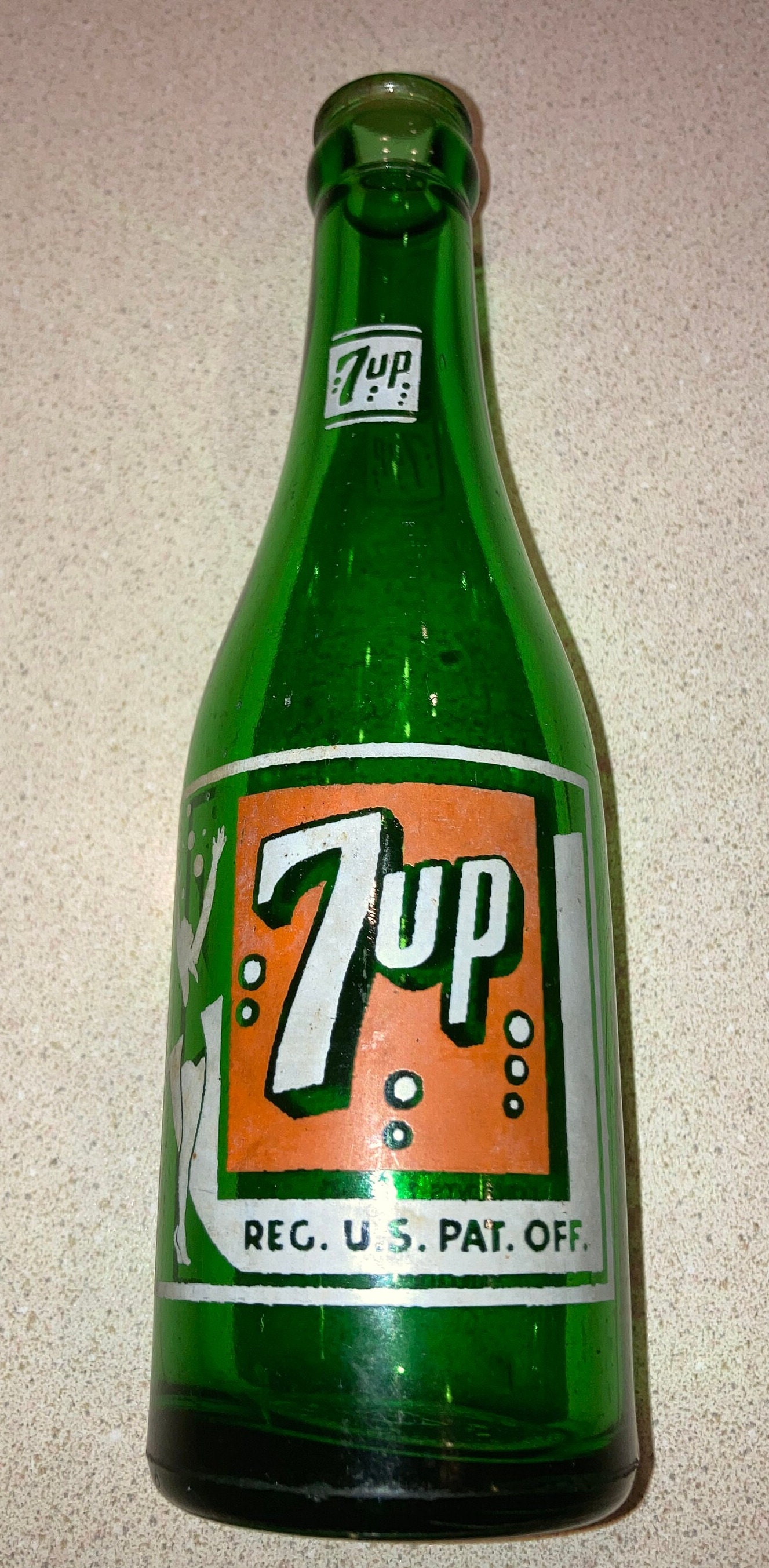 Vintage 1949 7up Soda Pop Bottle; Swimsuit Bubble Girl; Fresh up; 7 oz ...