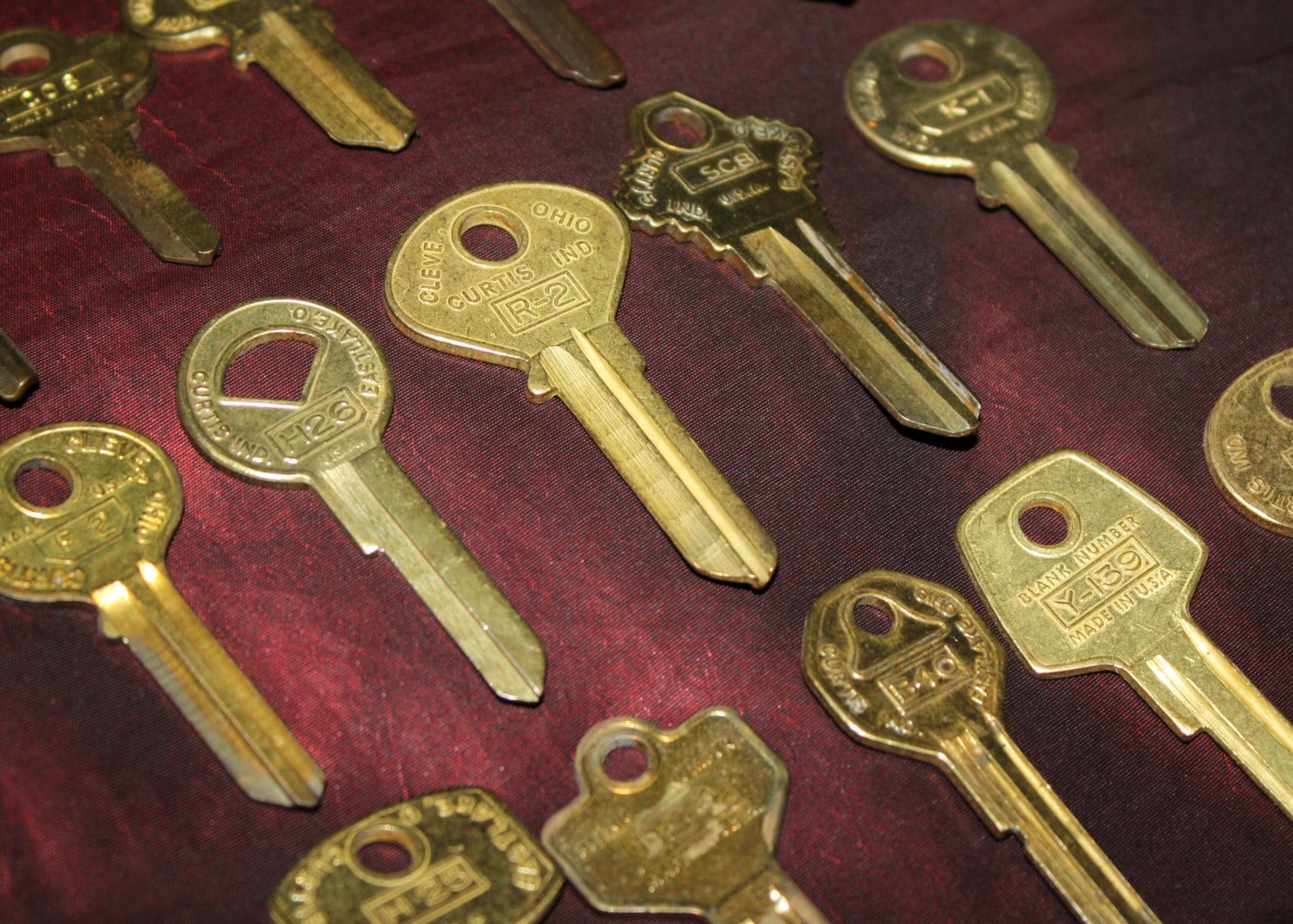 Lot of 15 Vintage NOS 1950s & 60s Uncut Brass Keys; Curtis Industries ...