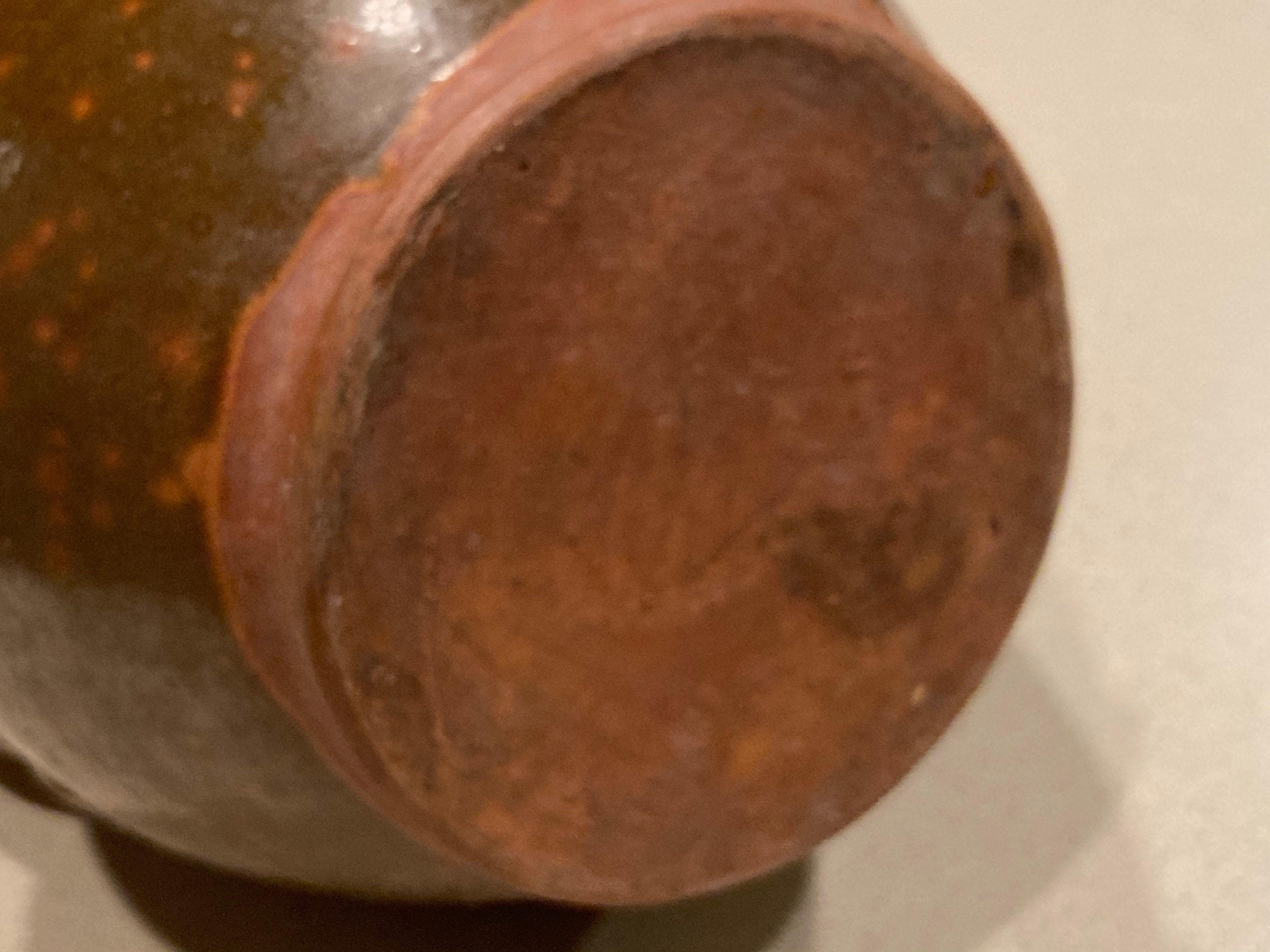 Antique Country Primitive Redware Pottery Pitcher; 19th Century Slip ...