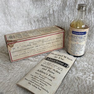 Vintage 1939 ABSORBINE JR Box, Bottle, & Pamphlet Original Packaging ...