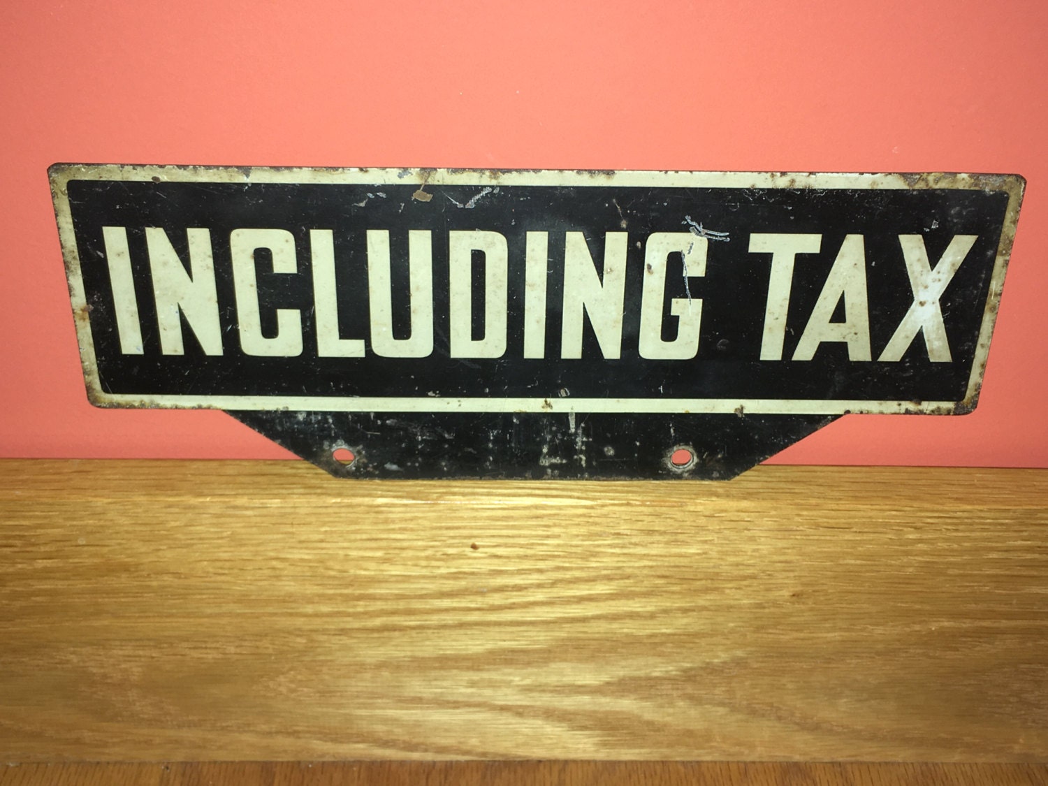 Vintage Metal Cash Register Sign: TAX INCLUDED; Two Sided, Store ...