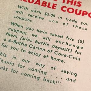 Vintage Coca Cola Carton Coupon Card; New Old Stock, 1960s Coke ...