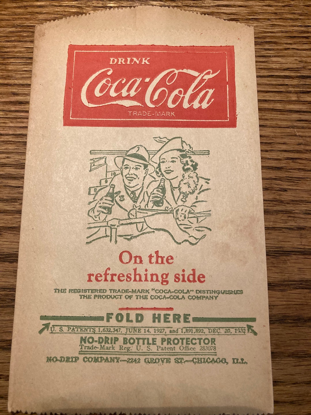 Vintage Coca Cola Dry Server, Bottle Drip Protector Sleeve Featuring ...