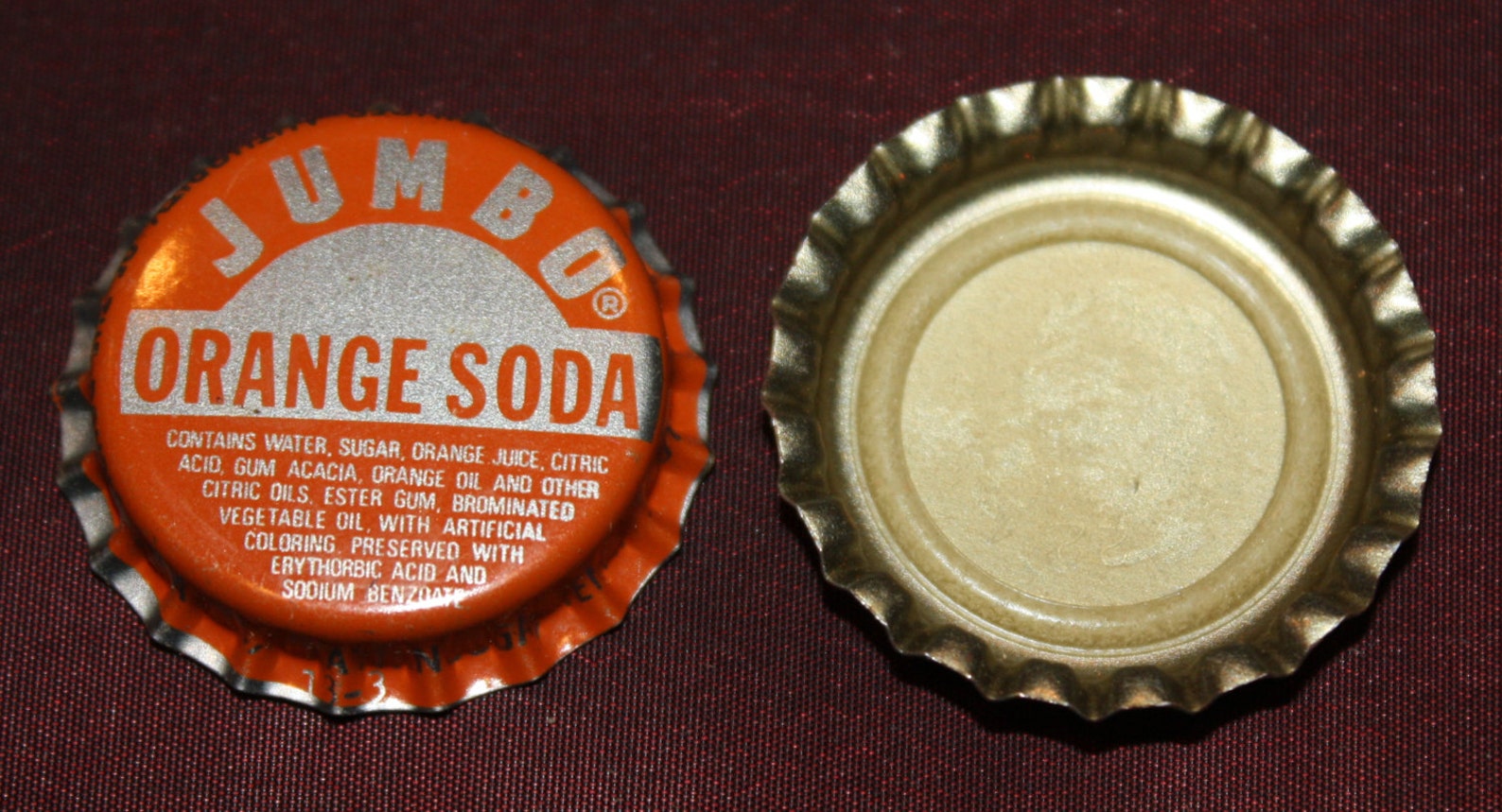 Lot of 6 Vintage JUMBO ORANGE SODA Bottle Caps, Unused, Double Cola Co ...