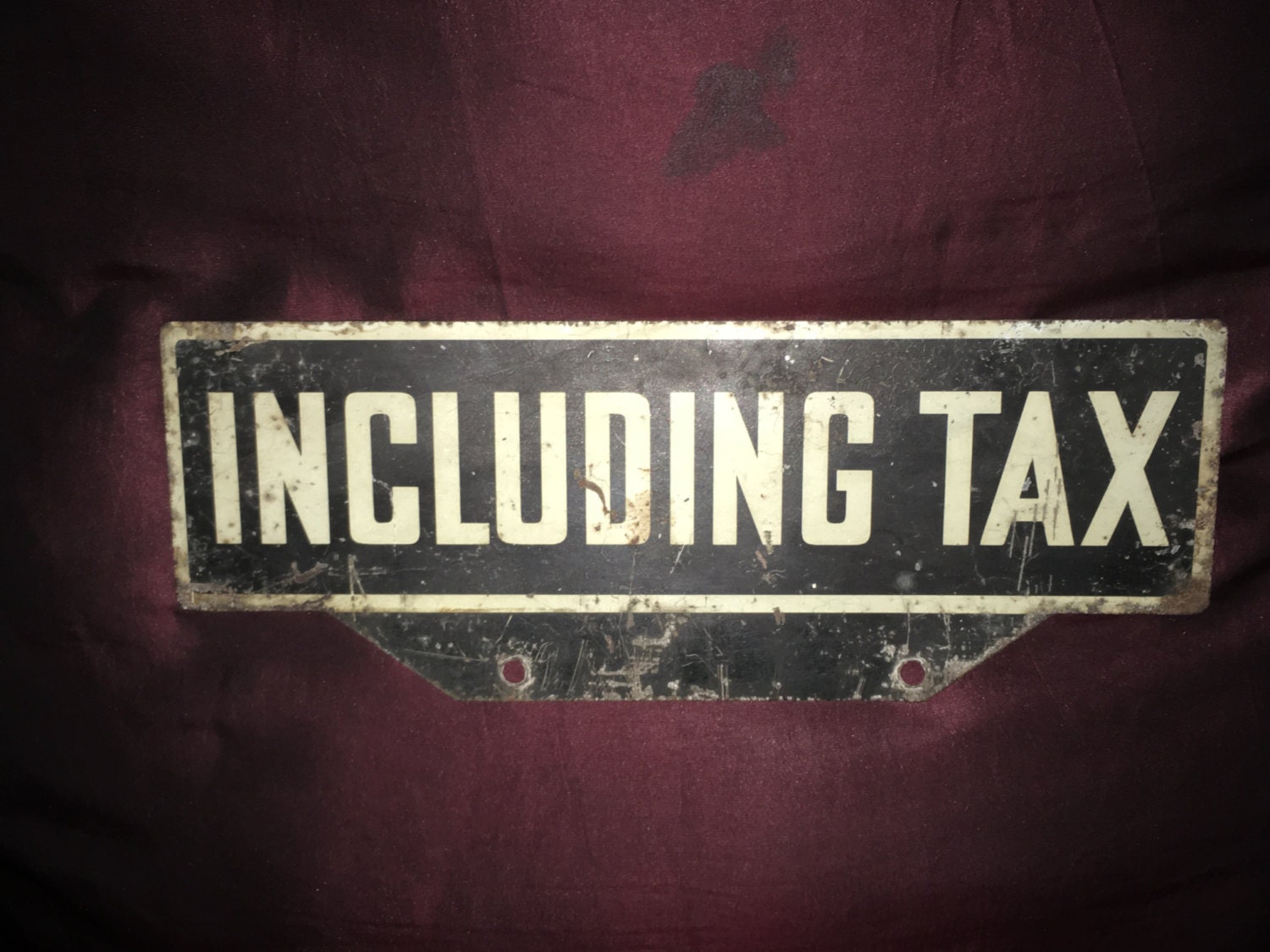 Vintage Metal Cash Register Sign: TAX INCLUDED; Two Sided, Store ...