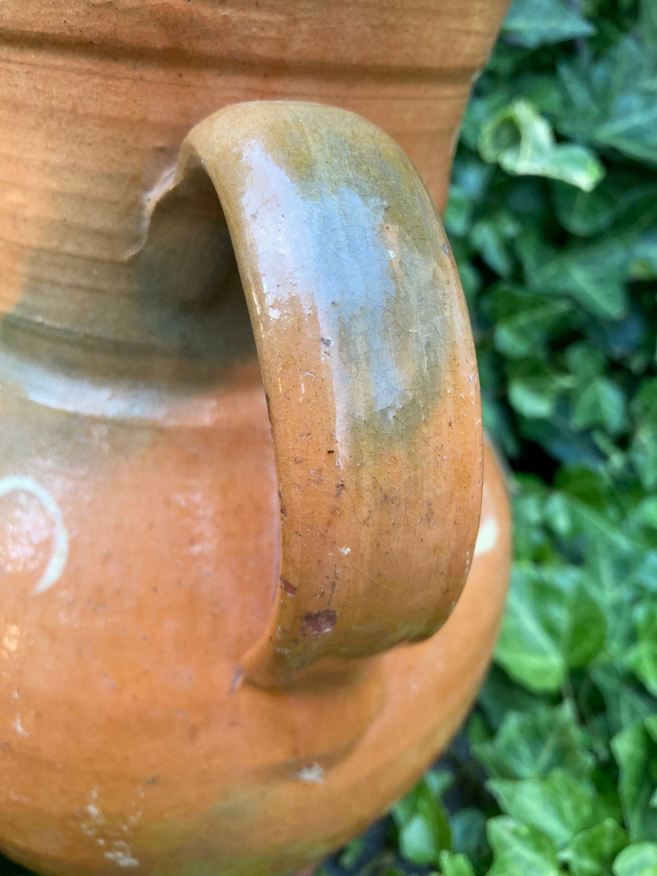 Antique Country Primitive Redware Folk Pottery Pitcher; 19th Century ...