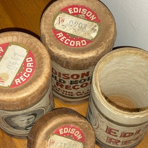 Original Early 1900s Edison Cylinder Record Cases; Advertising Boxes ...