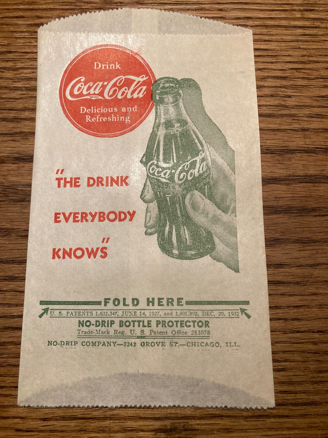 Vintage Coca Cola Dry Server Bottle Drip Protector Sleeve Featuring ...