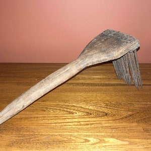 Antique Carved Wooden Flax Wool Carding Comb Heckle, Hetchel, Primitive ...