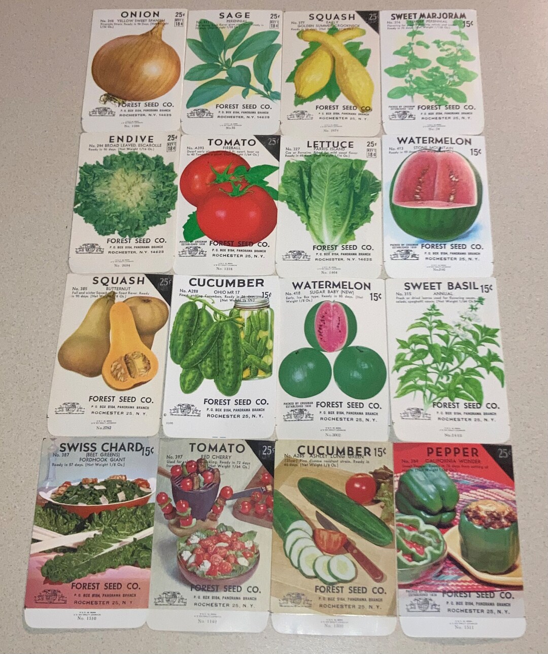 16 Vintage Fruit Vegetable & Herb Seed Packets: Forest Seed Co ...