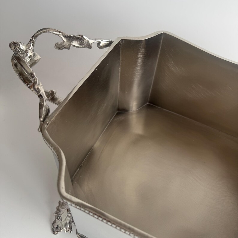 Flower Arrangement Pot, Large Silver Plated Pot, Handmade Ornate Brass ...