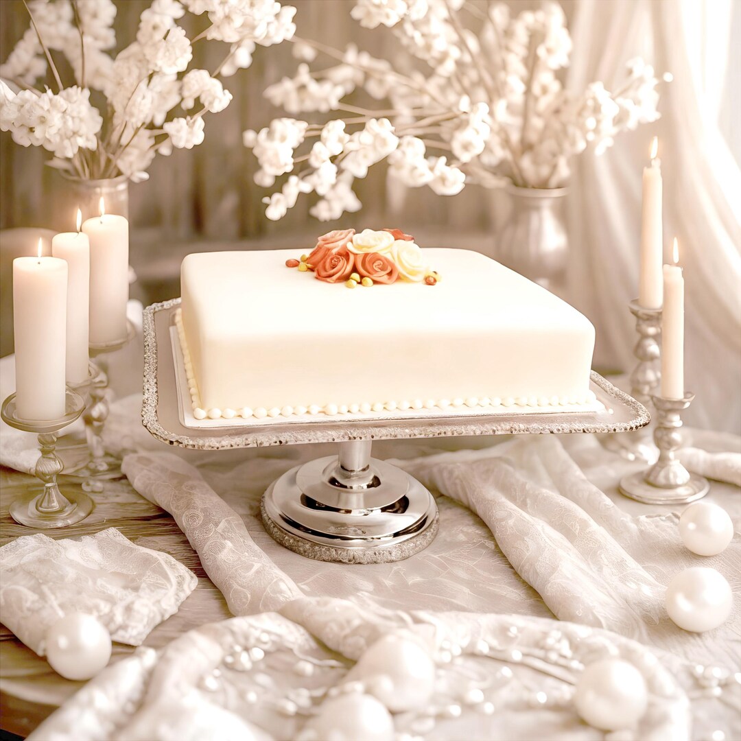 Silver Plated Brass Cake Stand Square Wedding Dessert Display - Etsy