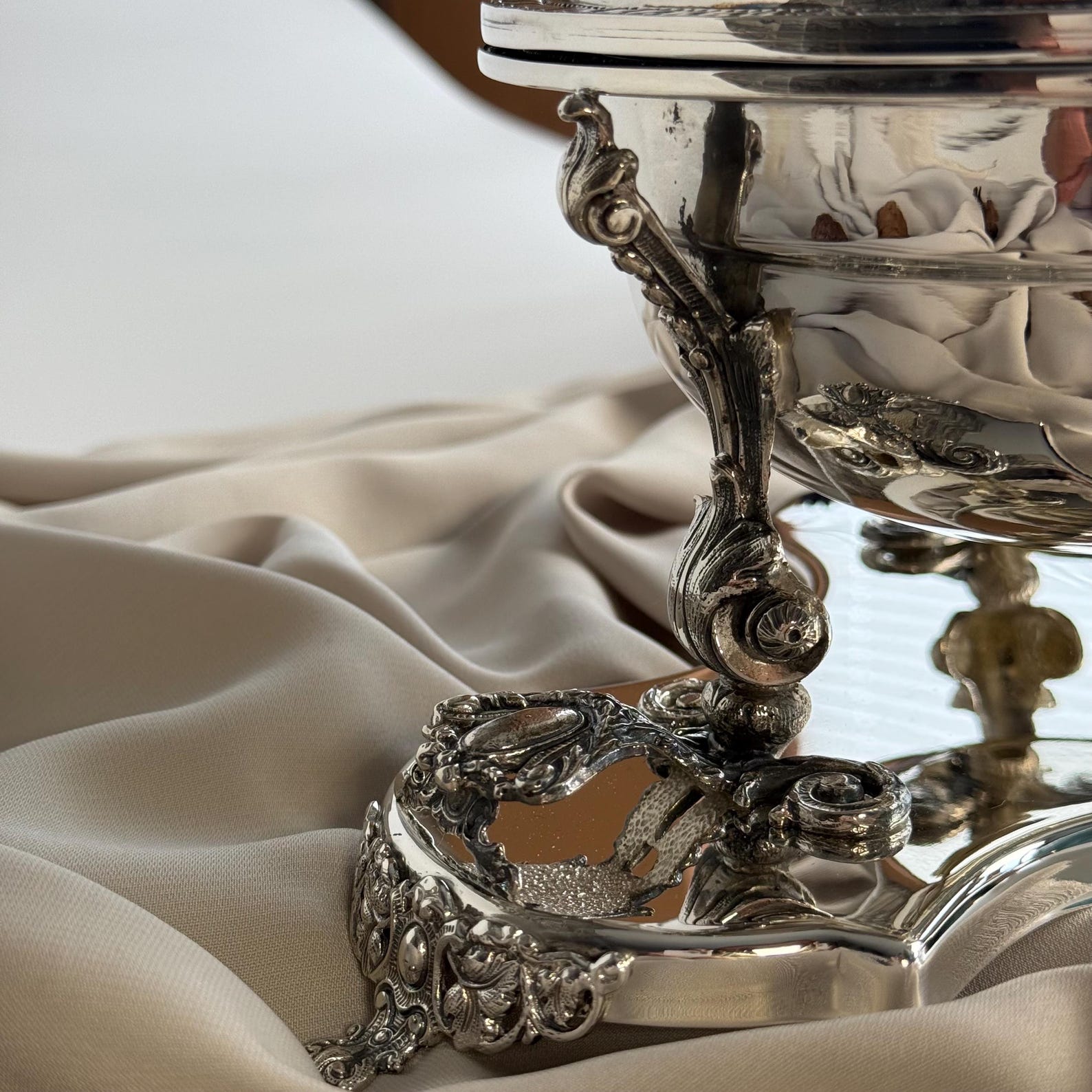 Silver Plated Caviar Server Elegant Appetizer Stand With Lidded Bowls ...