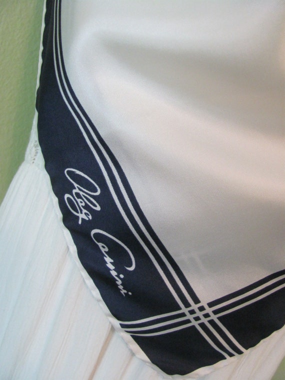 Oleg Cassini // Designer Beautiful White Blue Vintage… - Gem