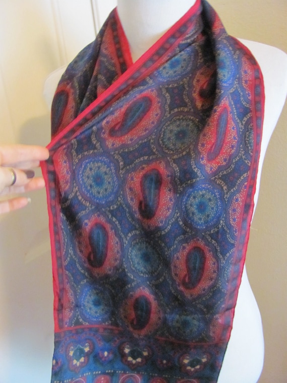 SALE Liz Claiborne Lovely Black Red Floral Silk Scarf 10 X 52 Long 1000 Designer Silk Vintage Scarves Etsy Ireland