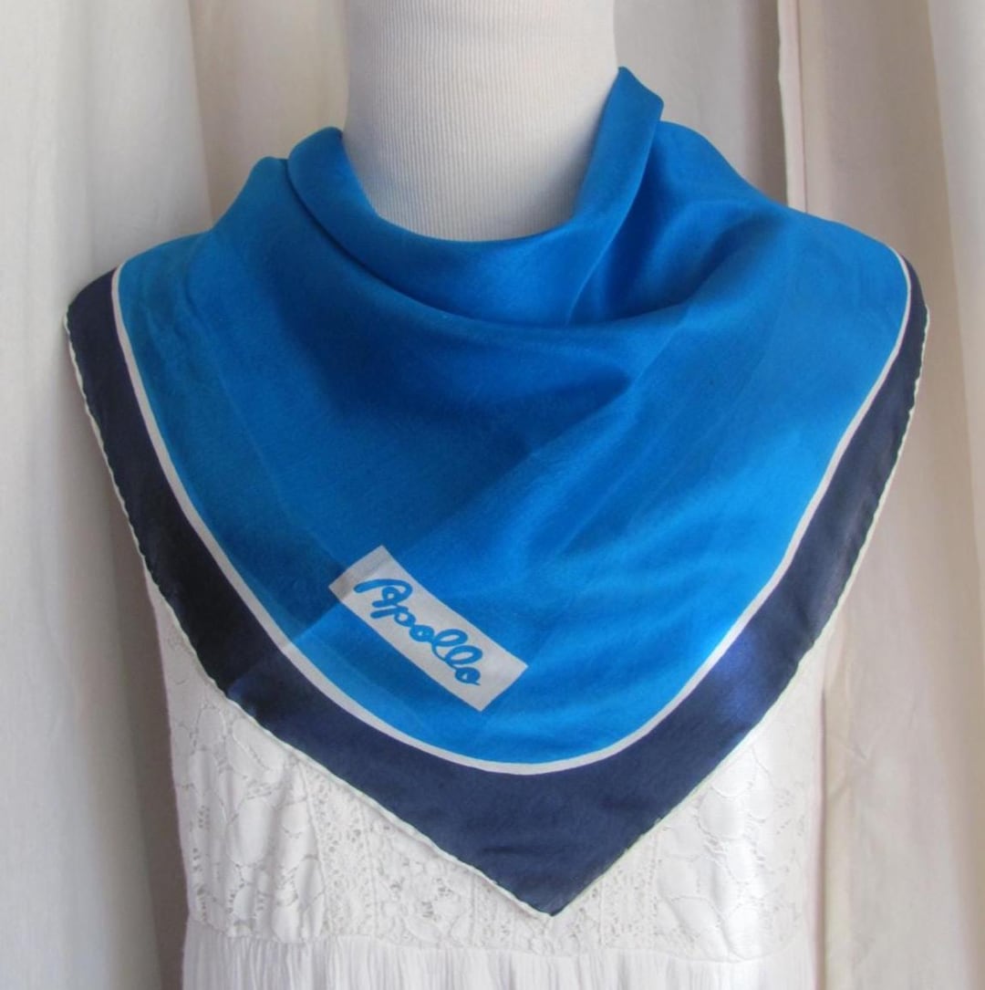 Apollo // Beautiful Royal Blue Silk Scarf // 21" Inch 54cm Square ...
