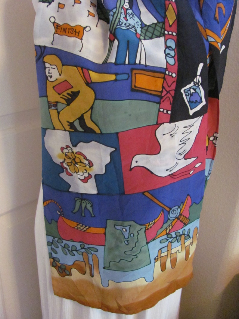 Alison Abbott // Lovely Colorful Hand Painted Soft Silk Scarf // 12" X ...