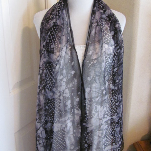 Black Grey Scarf - Etsy