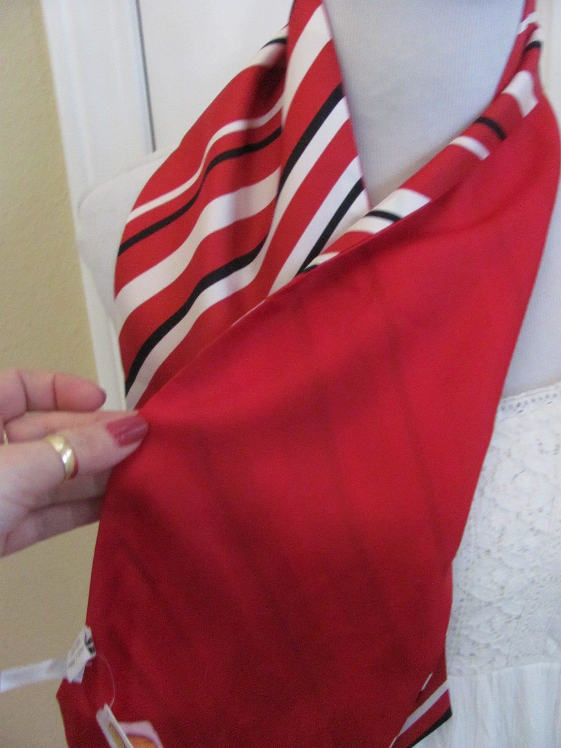 Talbots // Beautiful Red White Blue 2 Layer Super Soft Silk | Etsy