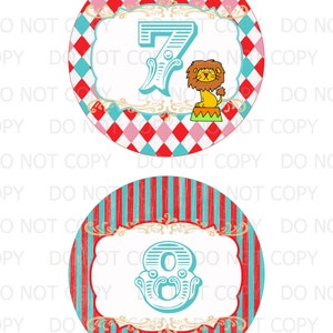 Printable Diy Vintage Circus Table Numbers 1 Through 16 - INSTANT ...