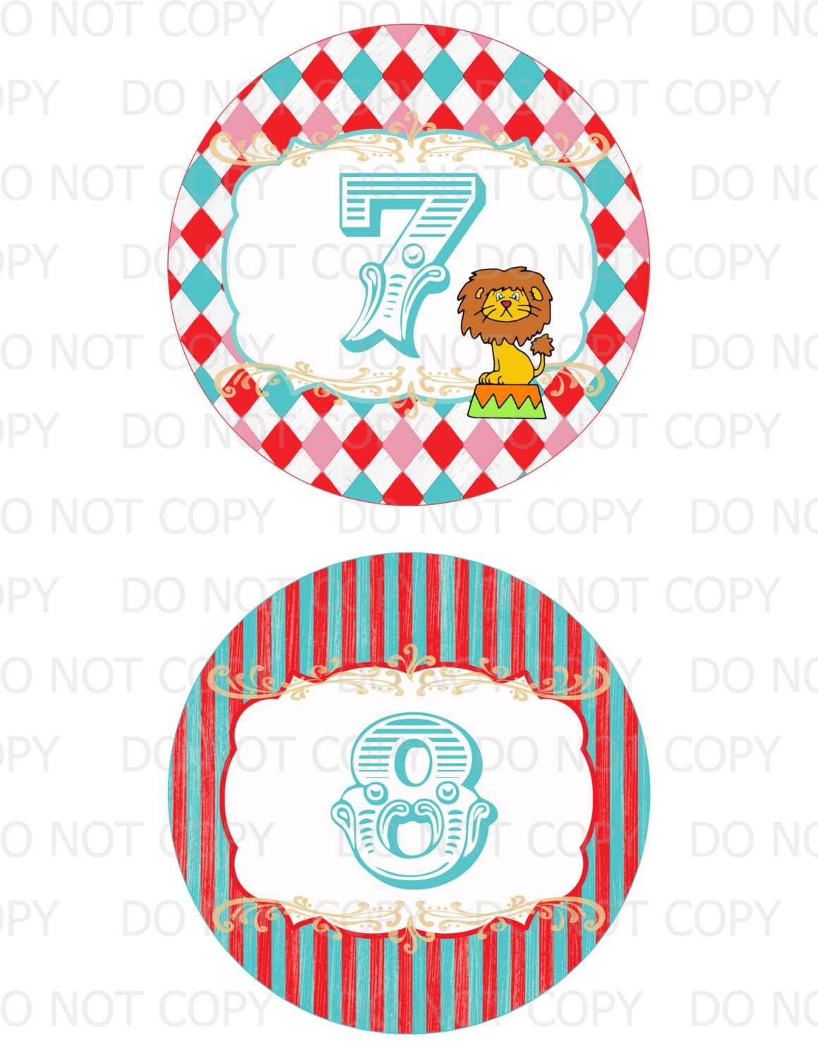 Printable Diy Vintage Circus Table Numbers 1 Through 16 - Etsy