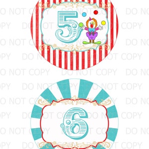 Printable Diy Vintage Circus Table Numbers 1 Through 16 - INSTANT ...