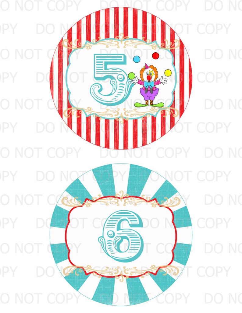 Printable Diy Vintage Circus Table Numbers 1 Through 16 - Etsy