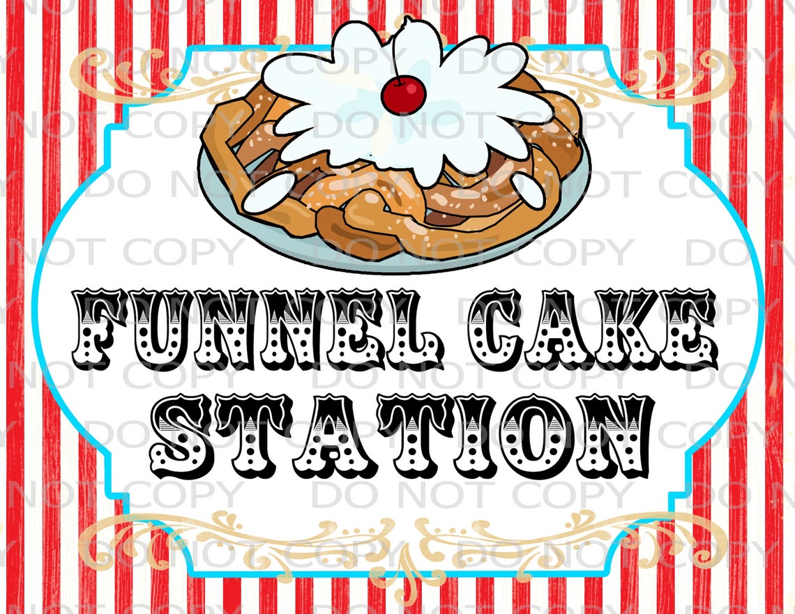 Printable DIY Vintage Funnel Cake Station Table Sign - Etsy