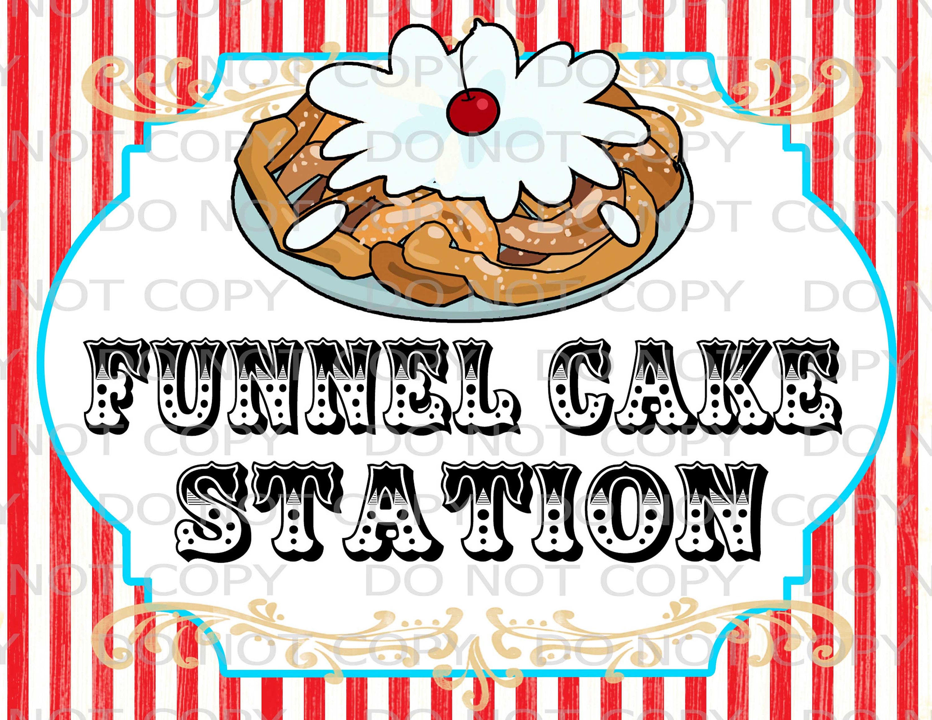 Printable DIY Vintage Funnel Cake Station Table Sign - 8.5" X 11 ...