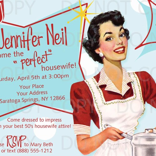 Printable Retro Housewife Themed Bridal Shower Game Etsy